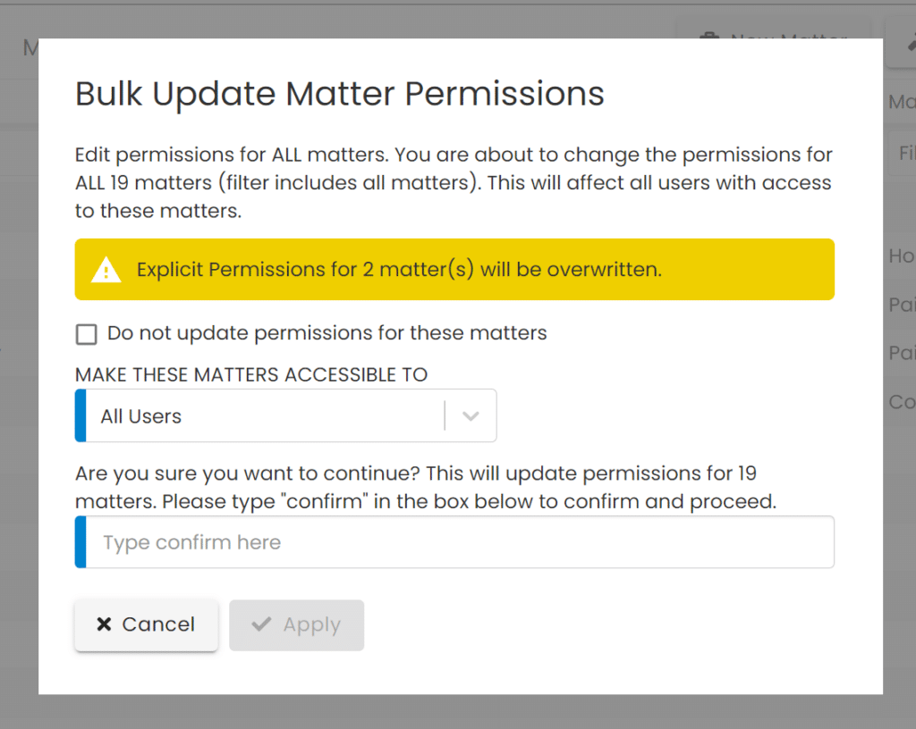 New in LexWorkplace: Bulk Edit Permissions