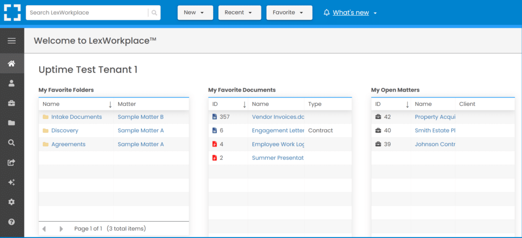 New in LexWorkplace: Improved Home Screen